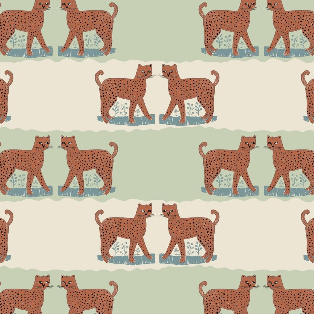 A Leopard Never Changes His Spots in Green Wallpaper – Fritz Porter