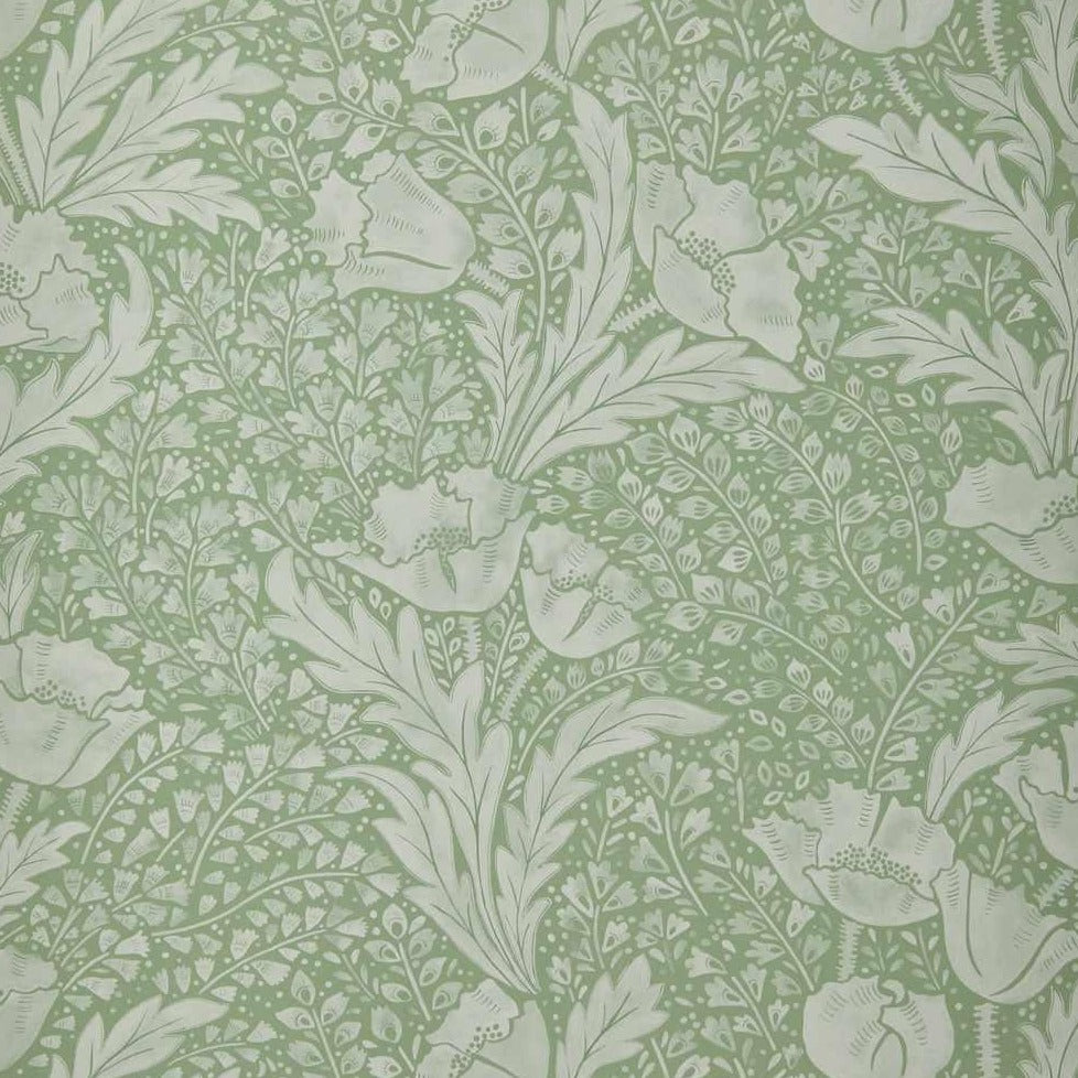 Tudor Poppy Fern Wallpaper – Fritz Porter