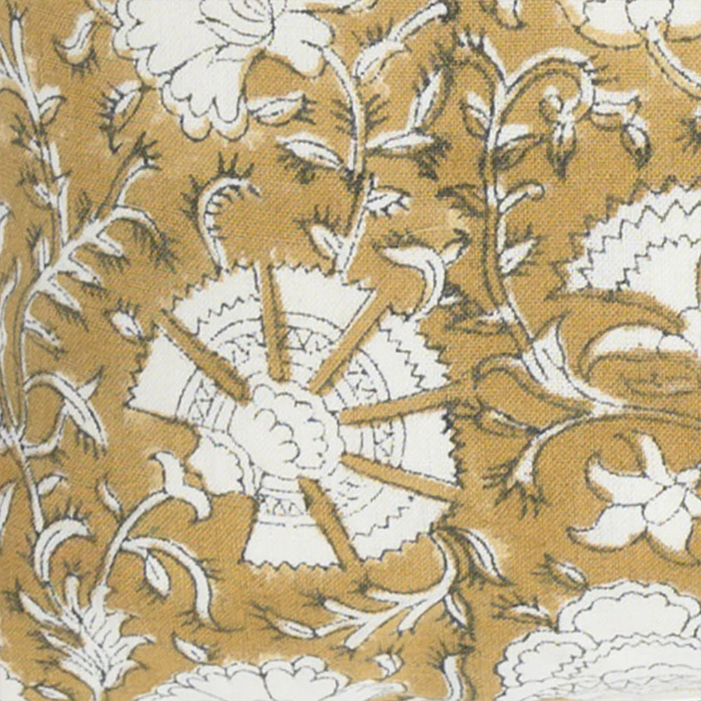 Nisa Mustard on White Fabric – Fritz Porter