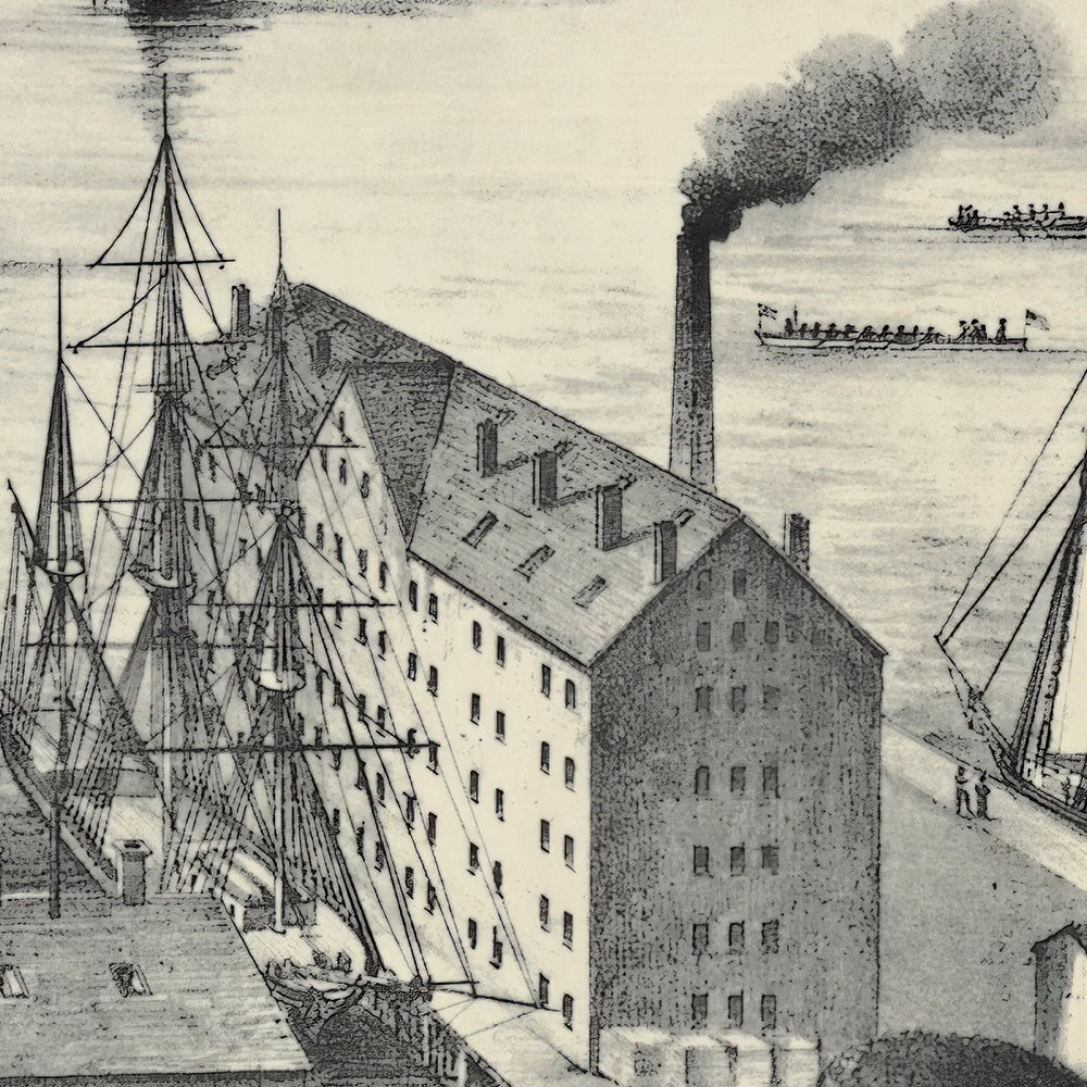 View of Boston Harbor 1848 Detail 2 Wallpaper – Fritz Porter