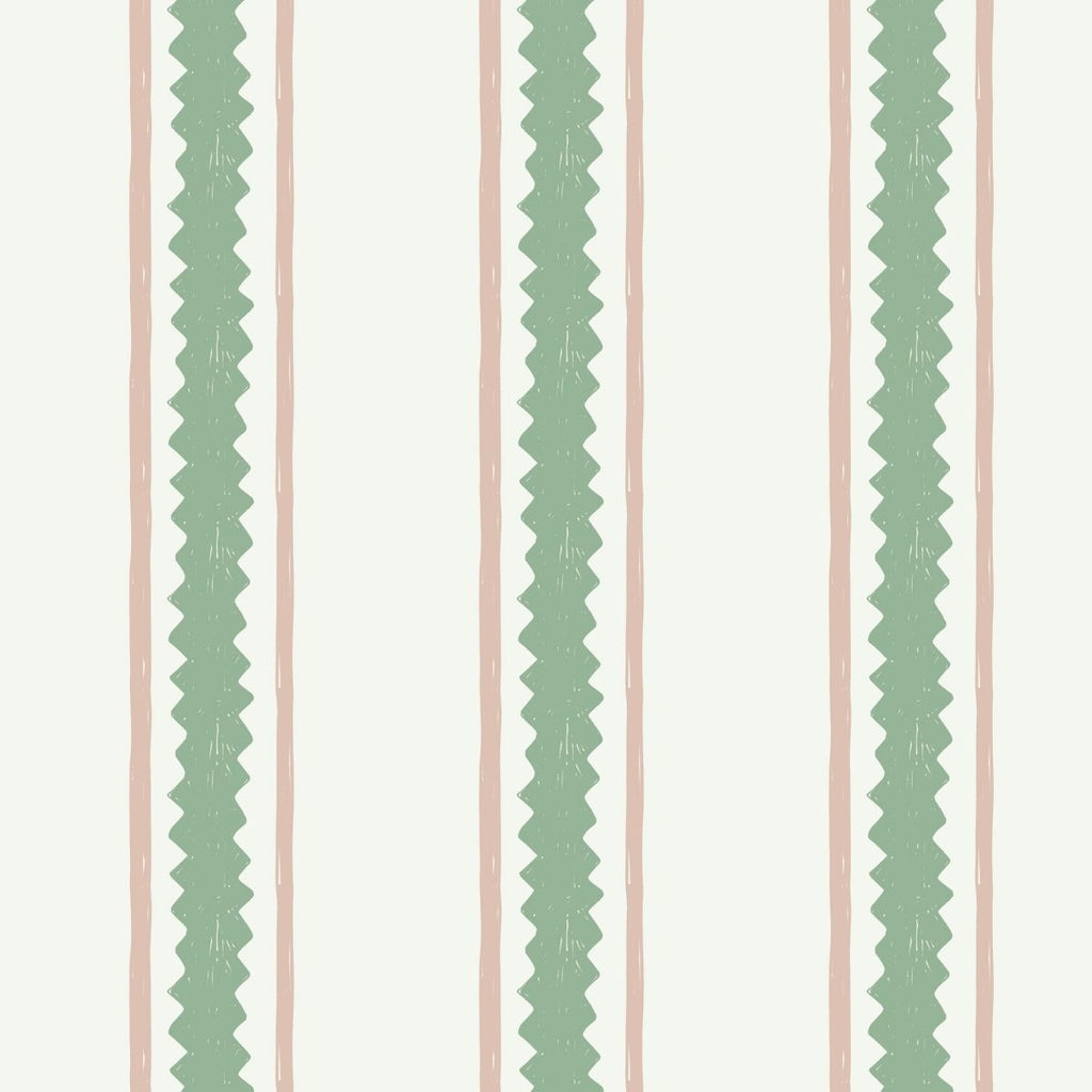 Zig Zag in Pink and Green Wallpaper – Fritz Porter