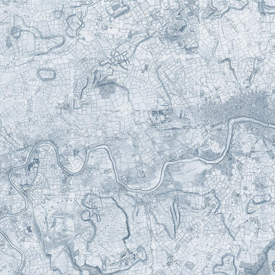 Georgian London Map Dark Blue Wallpaper – Fritz Porter