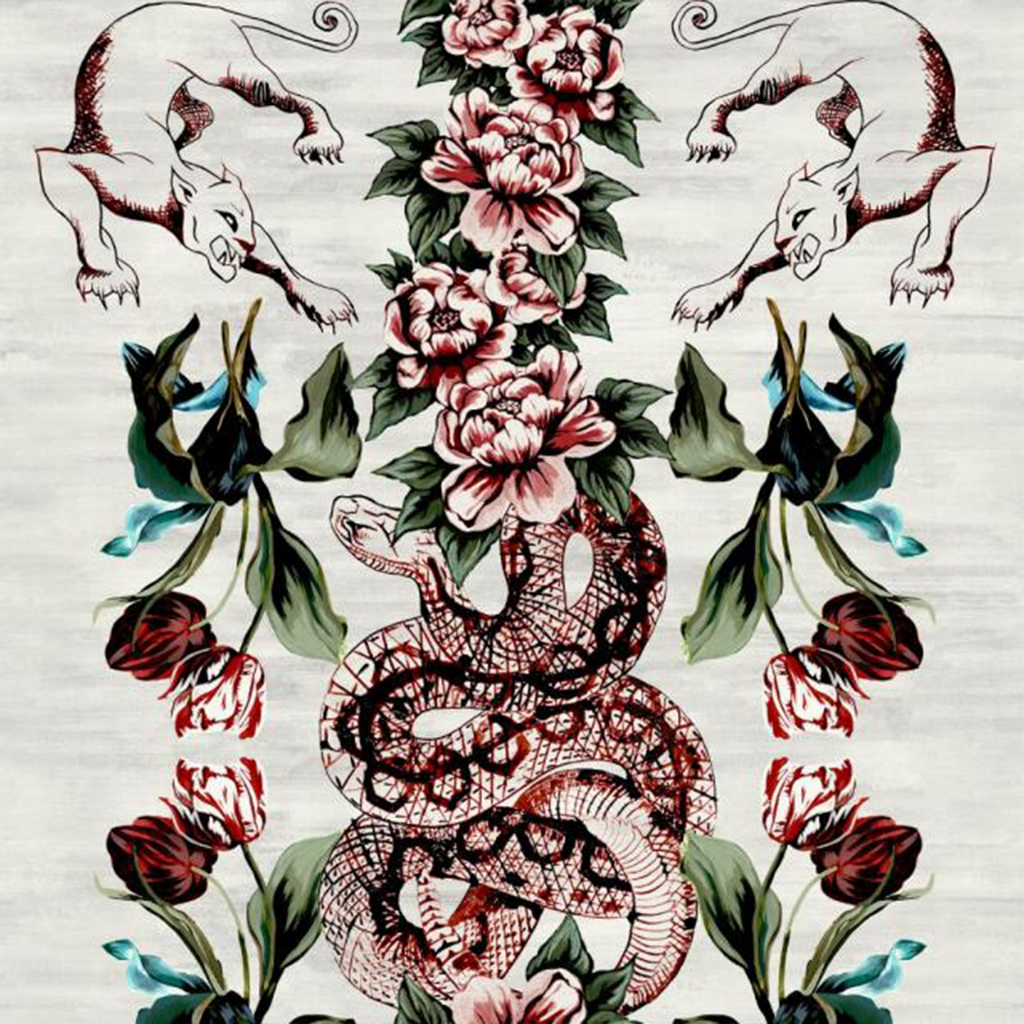 Pardus Toile Oxblood Wallpaper – Fritz Porter